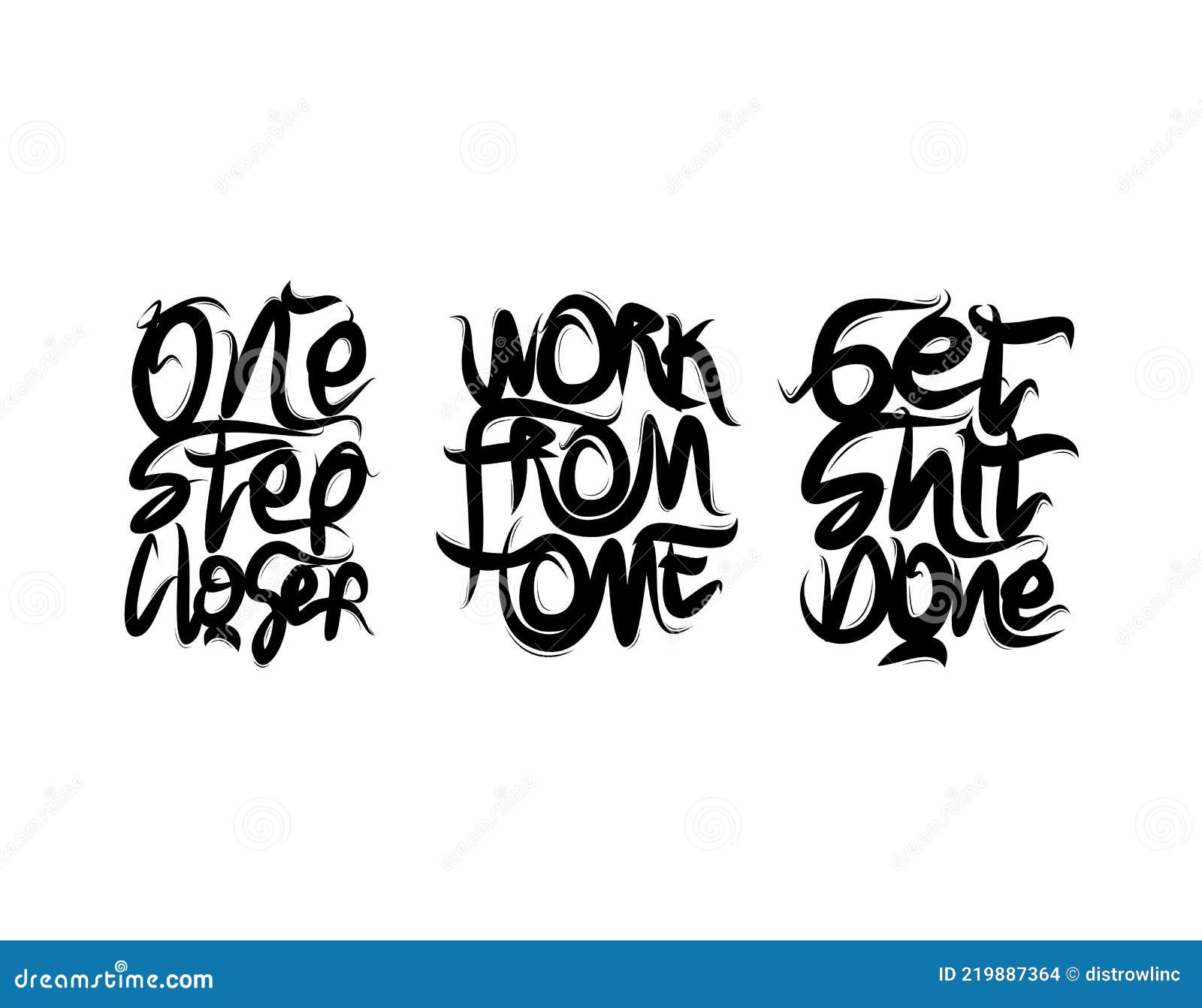 Set Lettering Text on White Background in Vector Illustration Stock ...