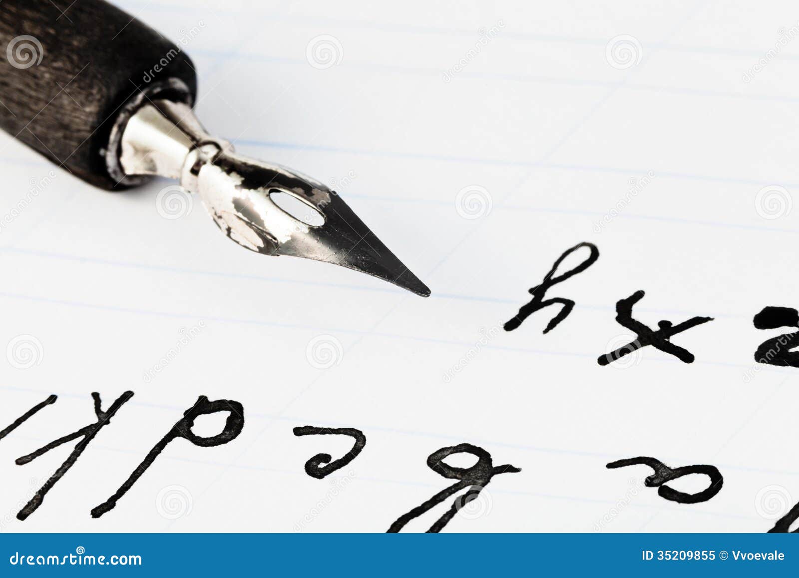 Set of Letters and Black Ink Nib of Drawing Pen Stock Image - Image of ...