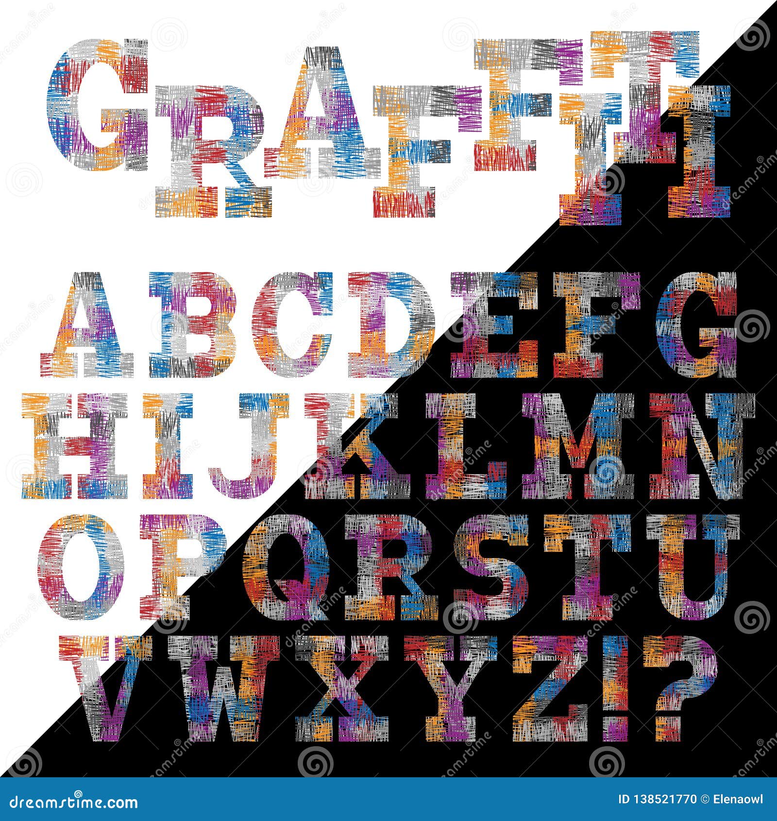 Set of Letters with Grunge Effect. Vector Graphic Alphabet Symbols in ...