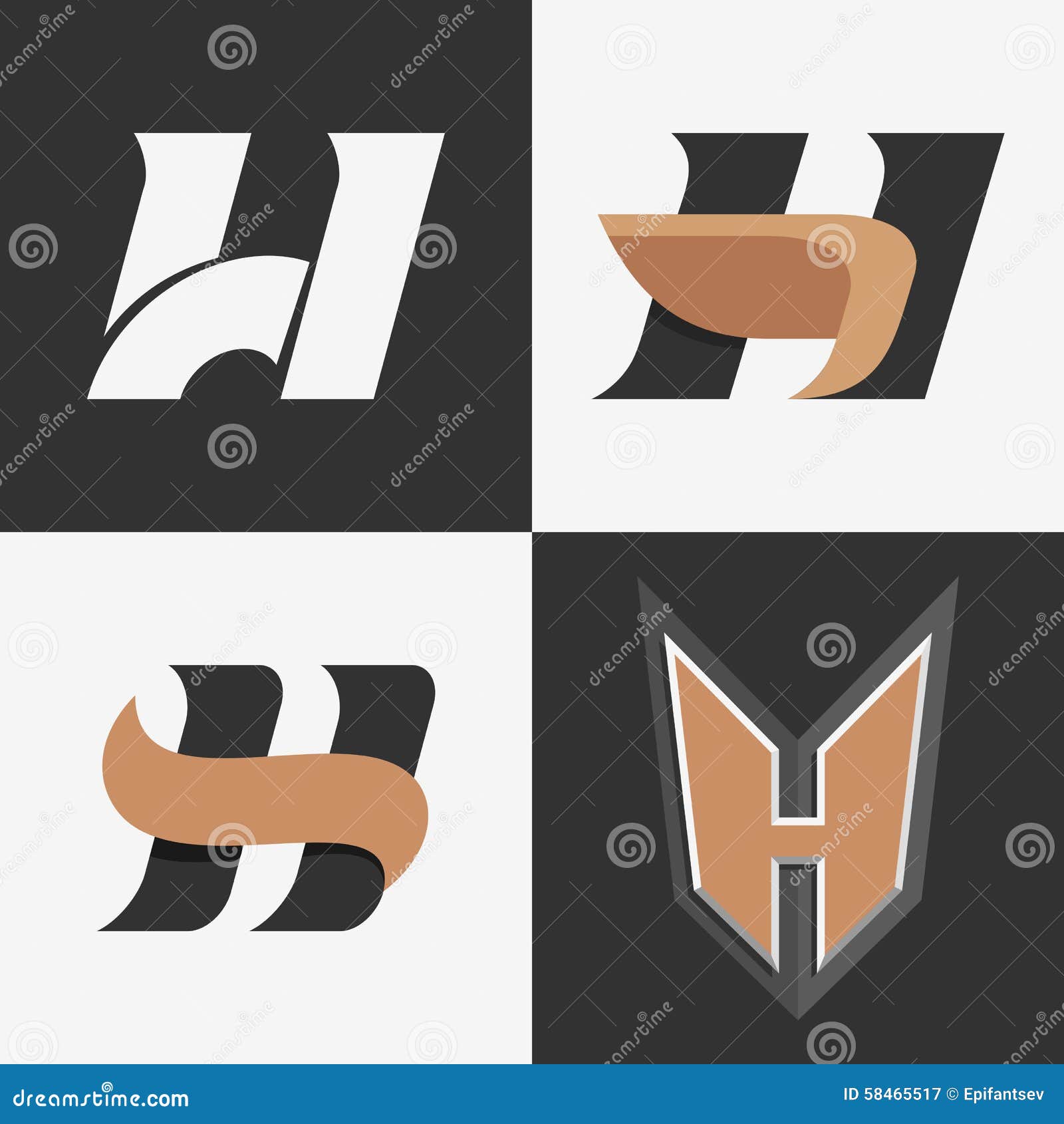 He set of letters H signs. stock vector. Illustration of letter - 58465517