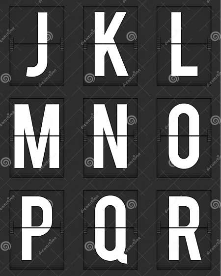 Set of Letters from Mechanical Timetable Board Stock Illustration ...