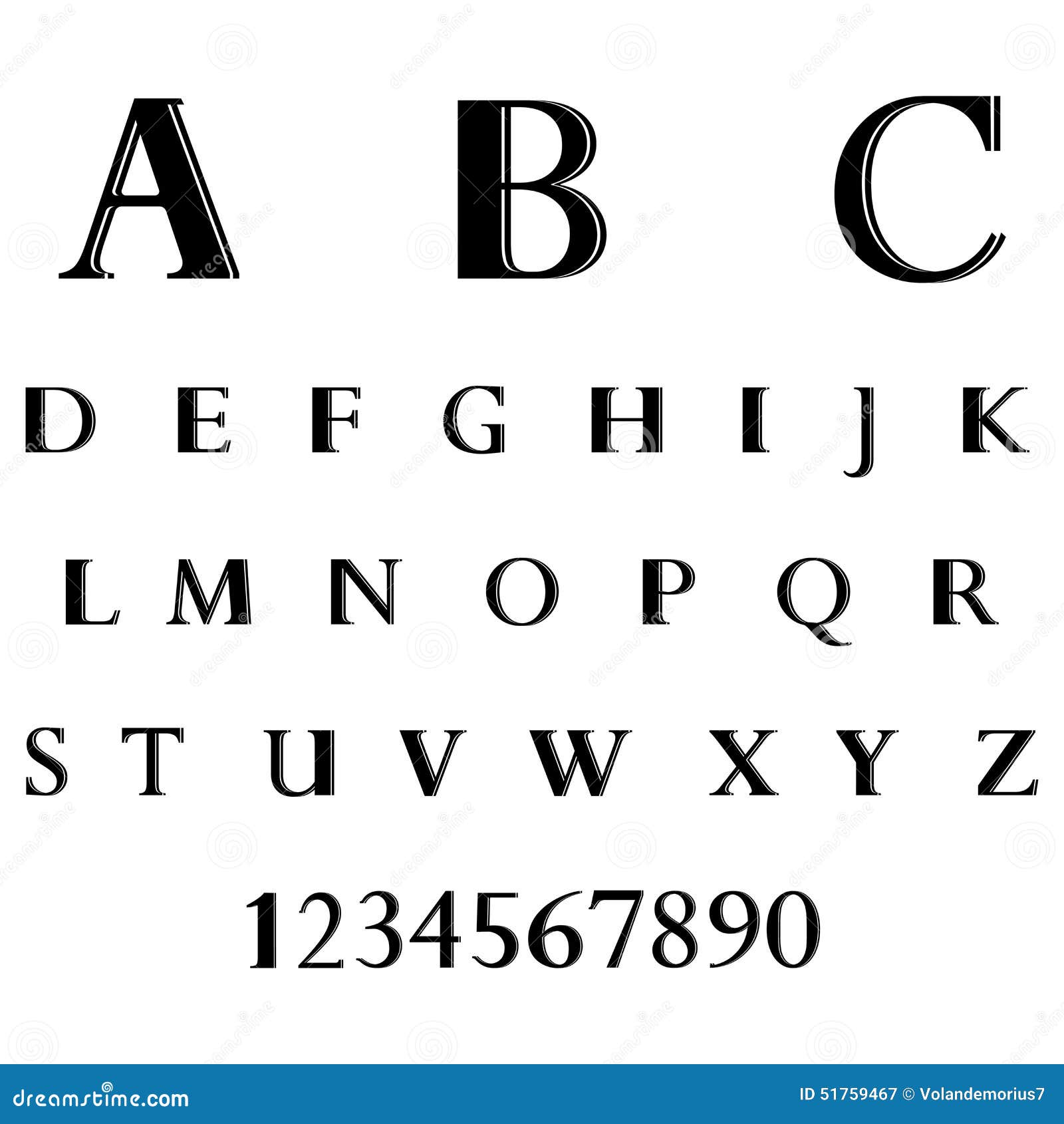 Set of letters and numbers stock vector. Illustration of isolated ...