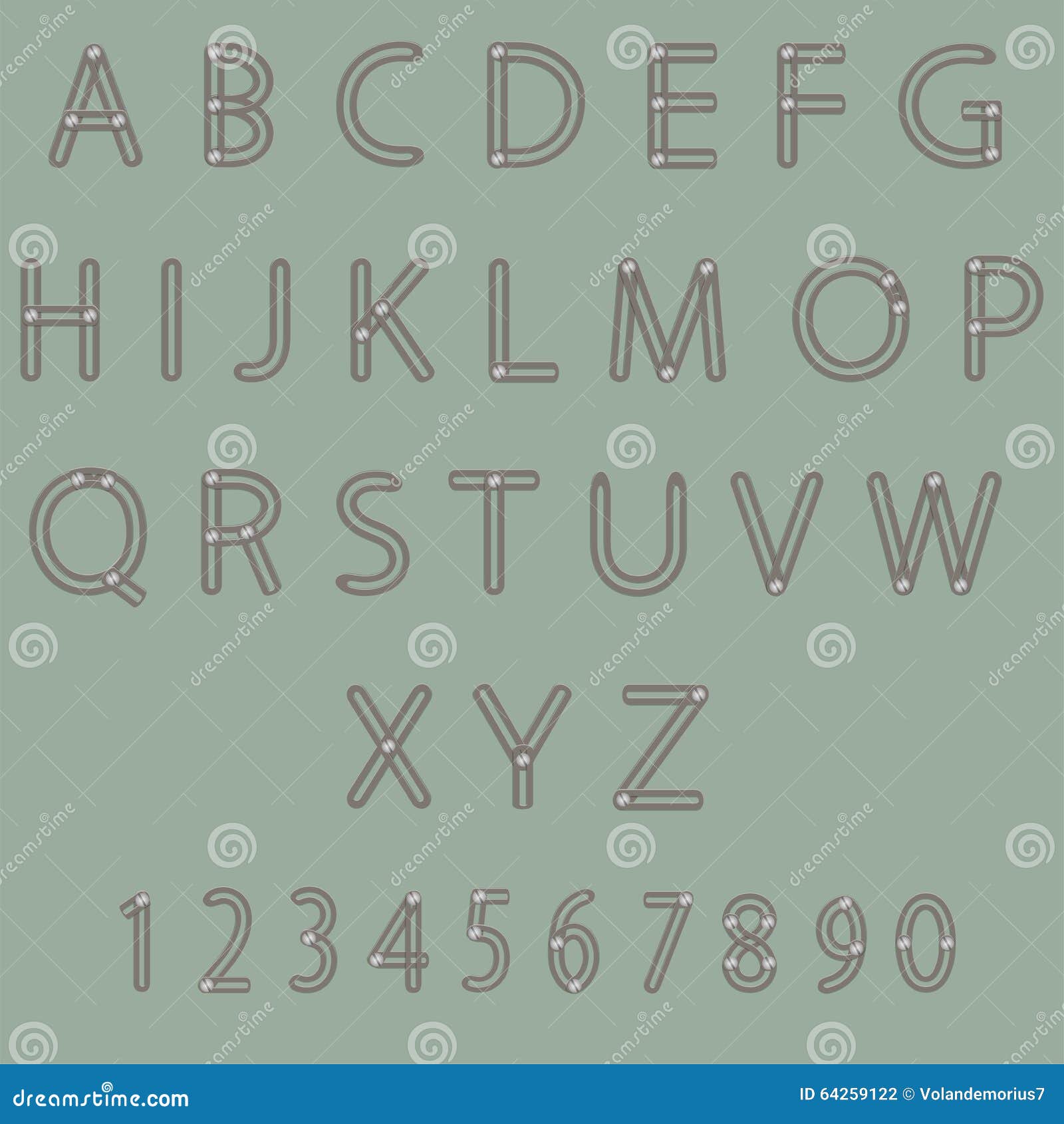 Set of letters and numbers stock vector. Illustration of element - 64259122