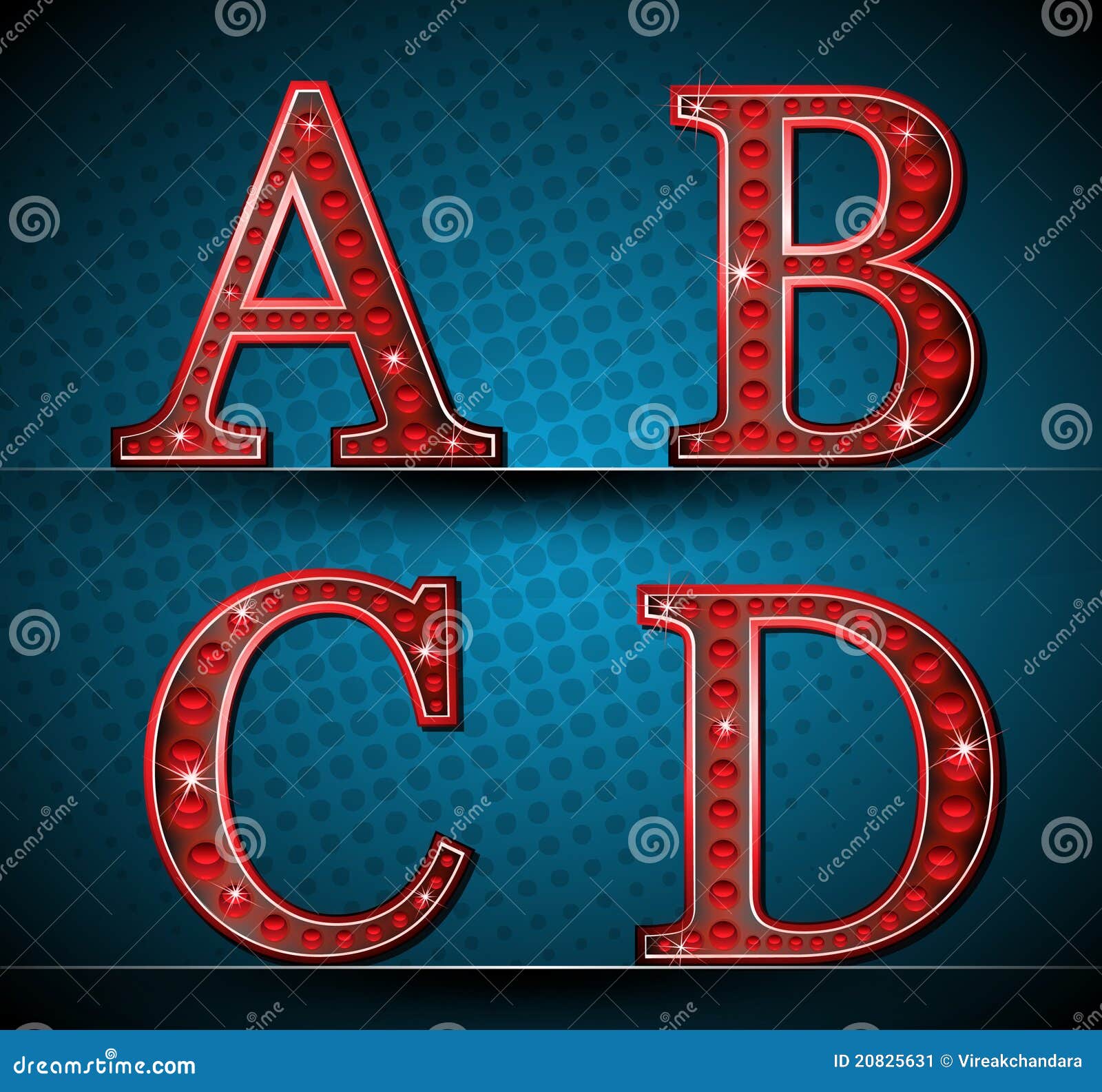 Set Letters with Red LED Lamp Stock Illustration - Illustration of ...