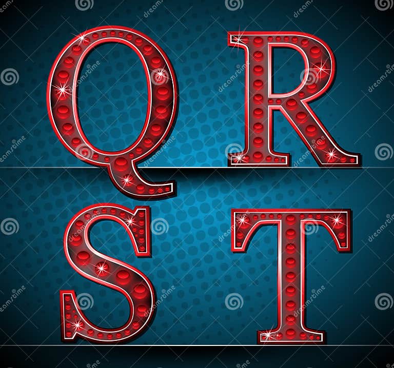 Set Letters with Red LED Lamp Stock Illustration - Illustration of ...