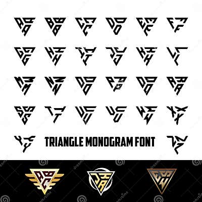 Triangle Fonts Monogram Logo Icon Vector Illustrator Stock Vector ...