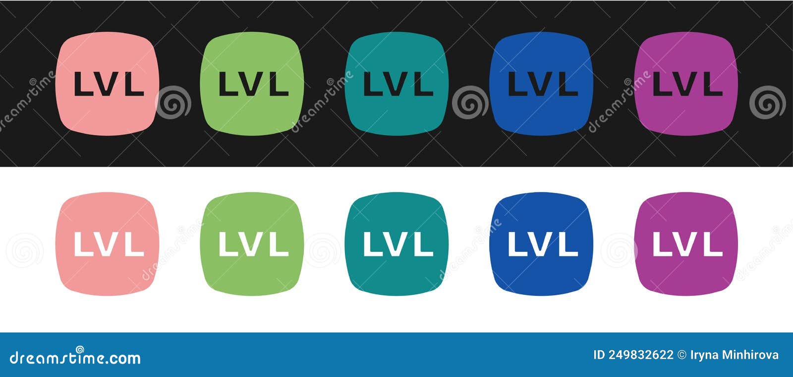 Set Level Game Icon Isolated on Black and White Background. Vector ...