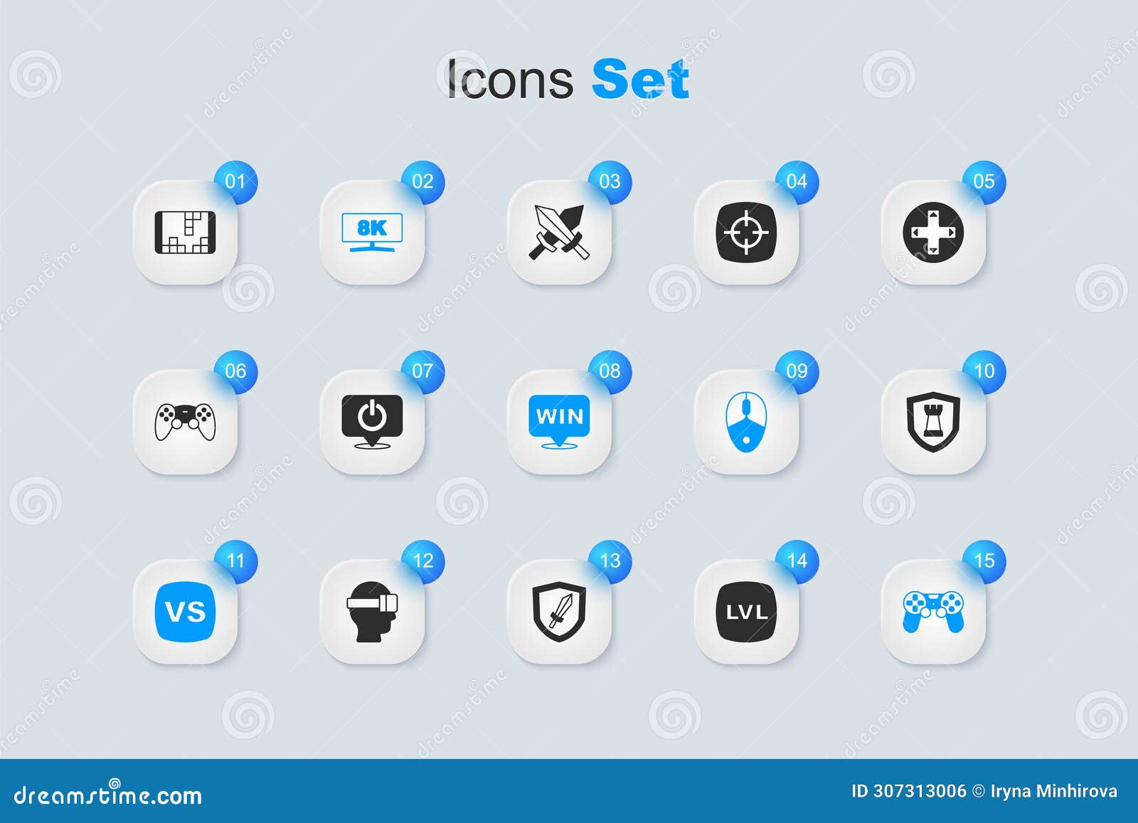 Set Level Game Power Button Computer Monitor Vs Versus Battle Game