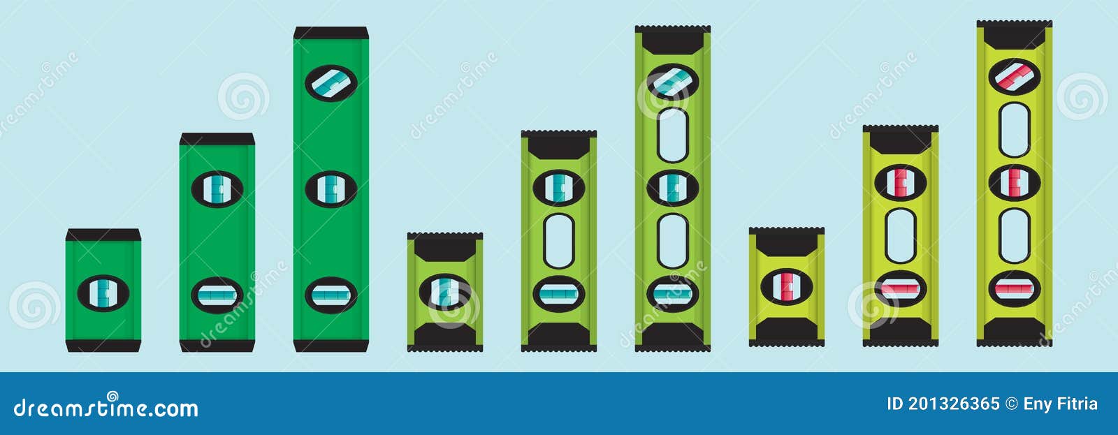 Set of Level Tools. Cartoon Icon Design Template with Various Models ...