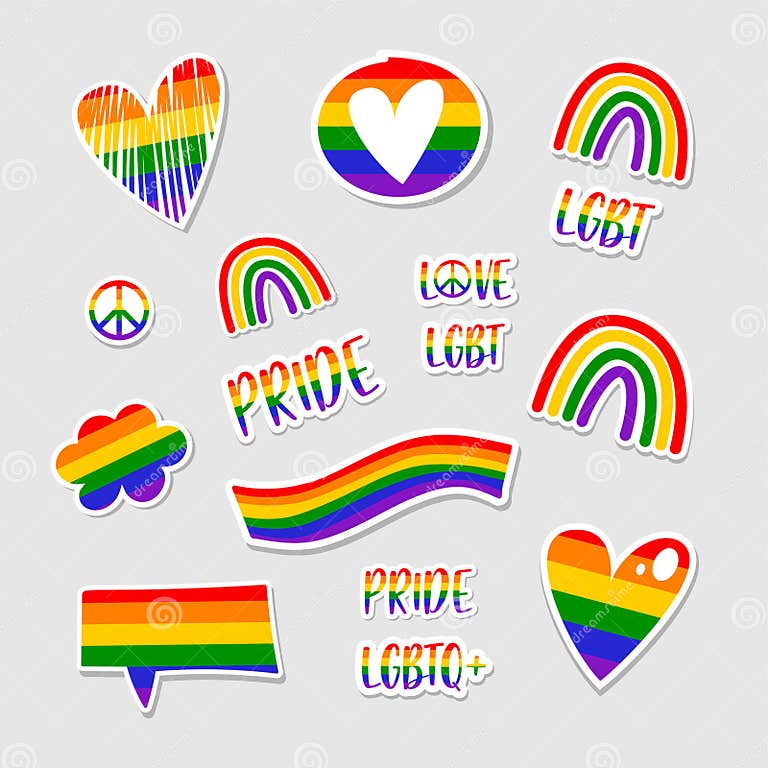 Set Of Lgbt Pride Elements Human Rights And Tolerance Lgbt Sticker