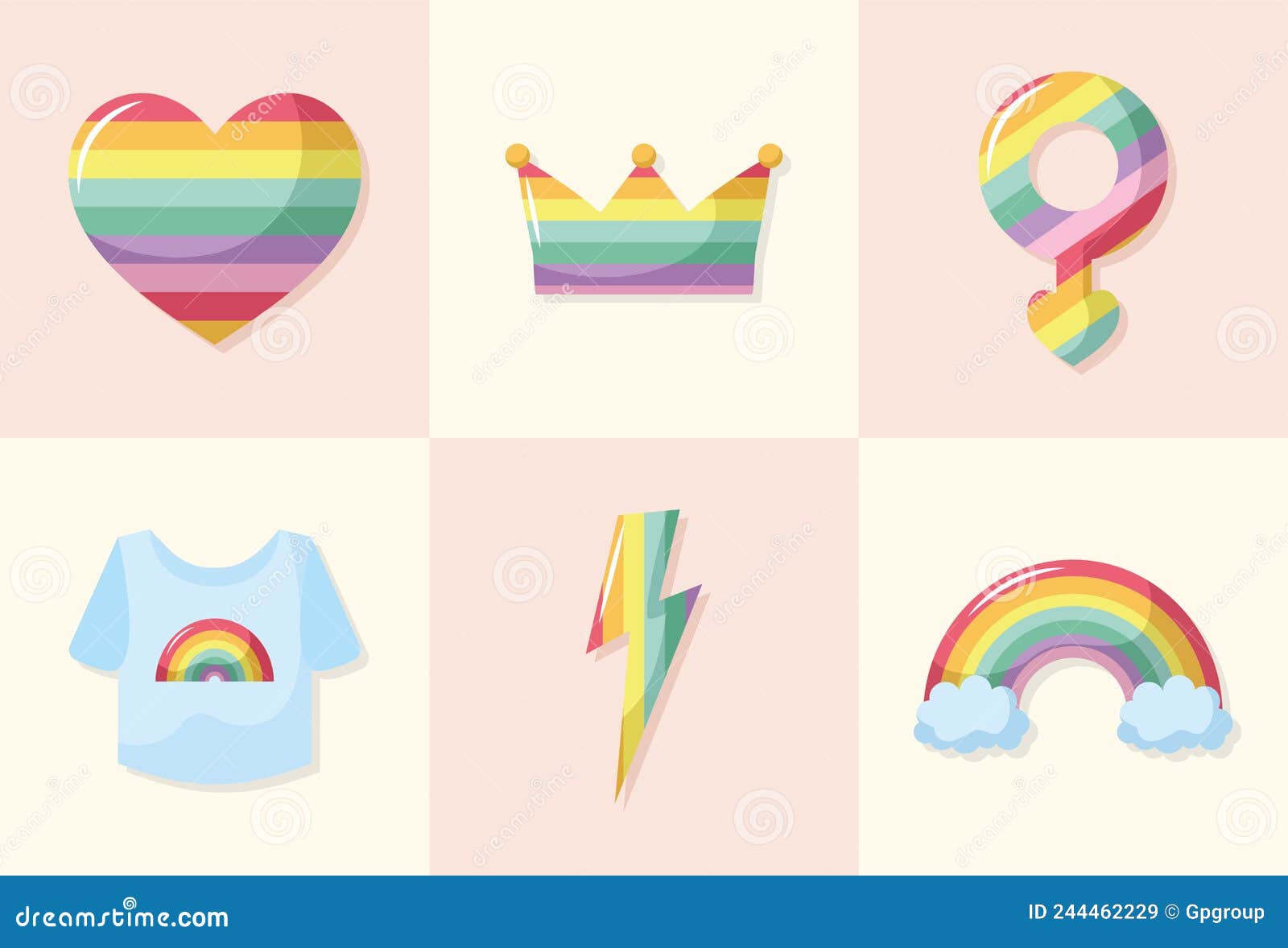 Lgbtq pride items stock illustration. Illustration of flag - 244462229