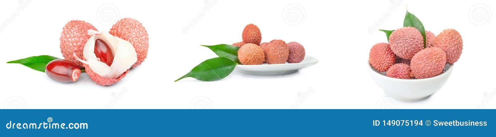 Set of lichi stock photo. Image of delicious, pulp, gourmet - 149075194