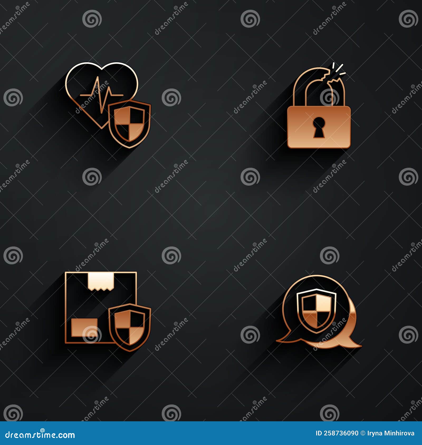 Set Life Insurance with Shield, Broken or Cracked Lock, Delivery ...