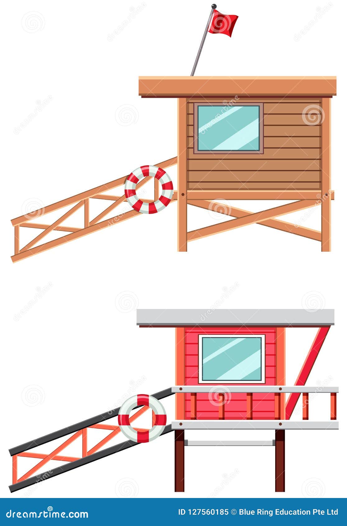 Set - Lifeguard Towers Vector Illustration | CartoonDealer.com #92302410