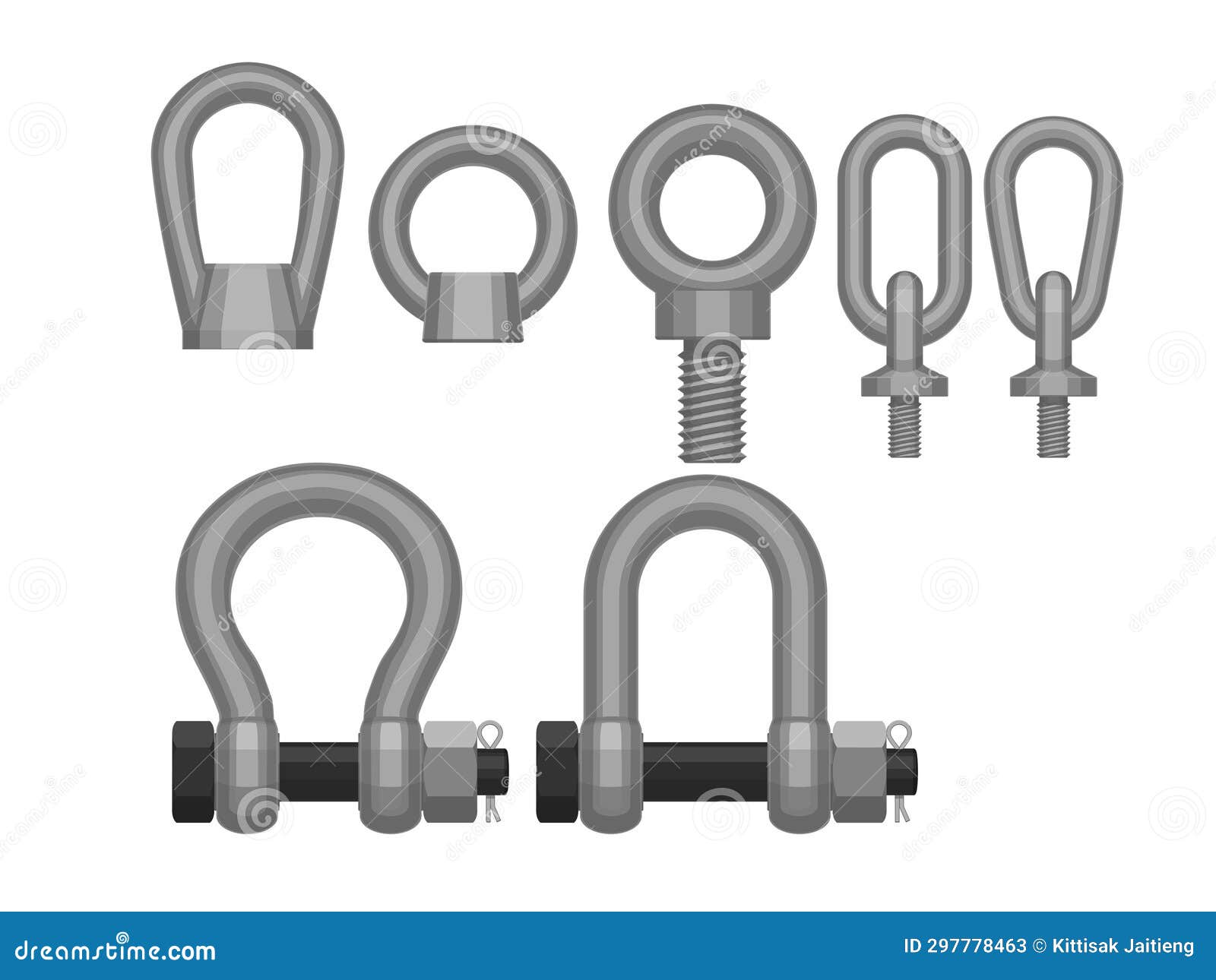 Set of Lifting Accessories on White Background Stock Vector ...