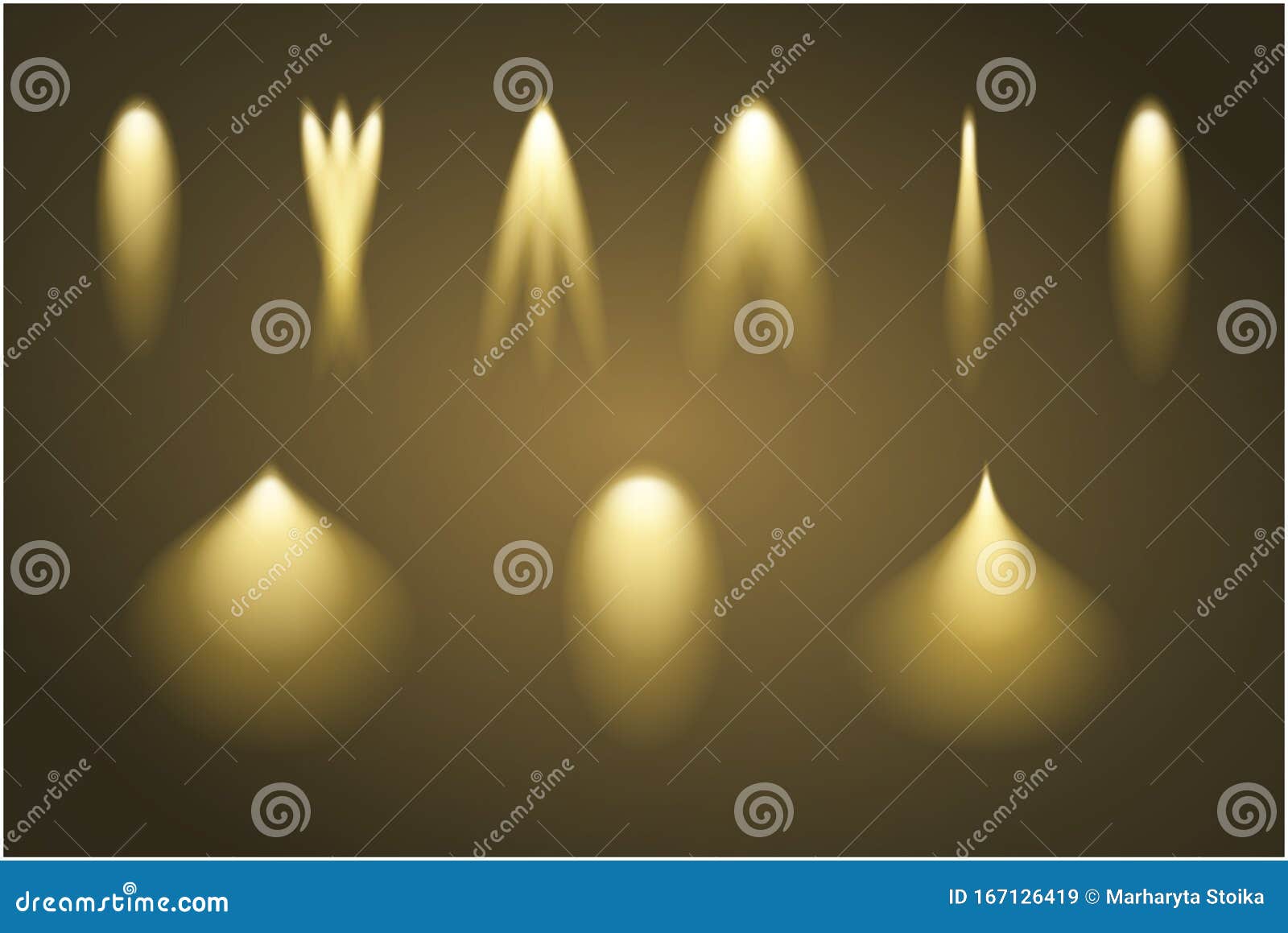 Set of light beams. stock vector. Illustration of festive - 167126419