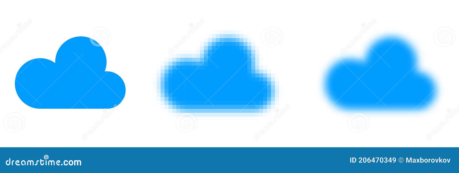 Set of Light Blue Clouds Icons Stock Vector - Illustration of internet ...