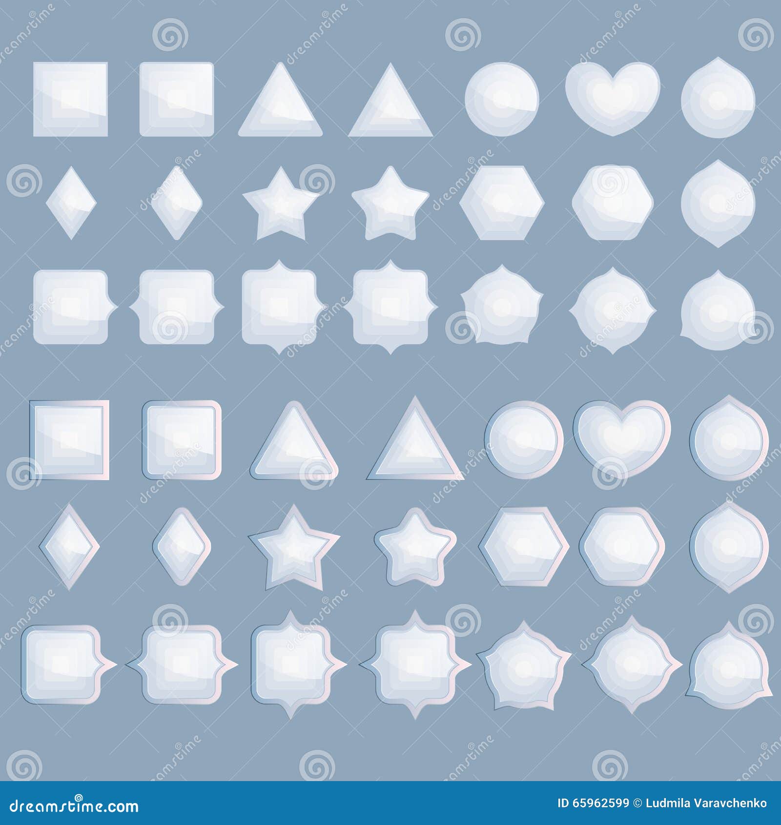 Set Light Blue Infographic Elements Isolated on Blue Background. Stock ...