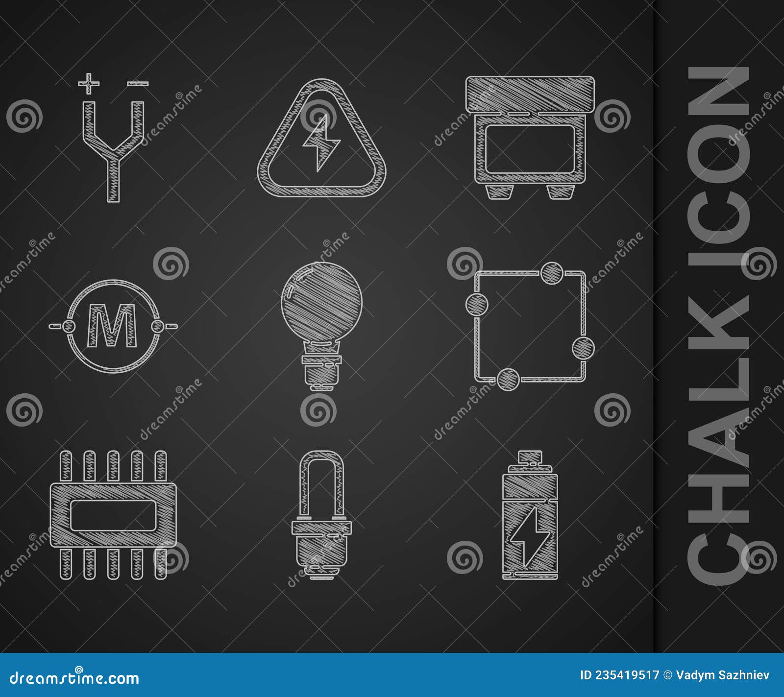 Set Light Bulb with Concept of Idea, LED Light, Battery, Electric ...