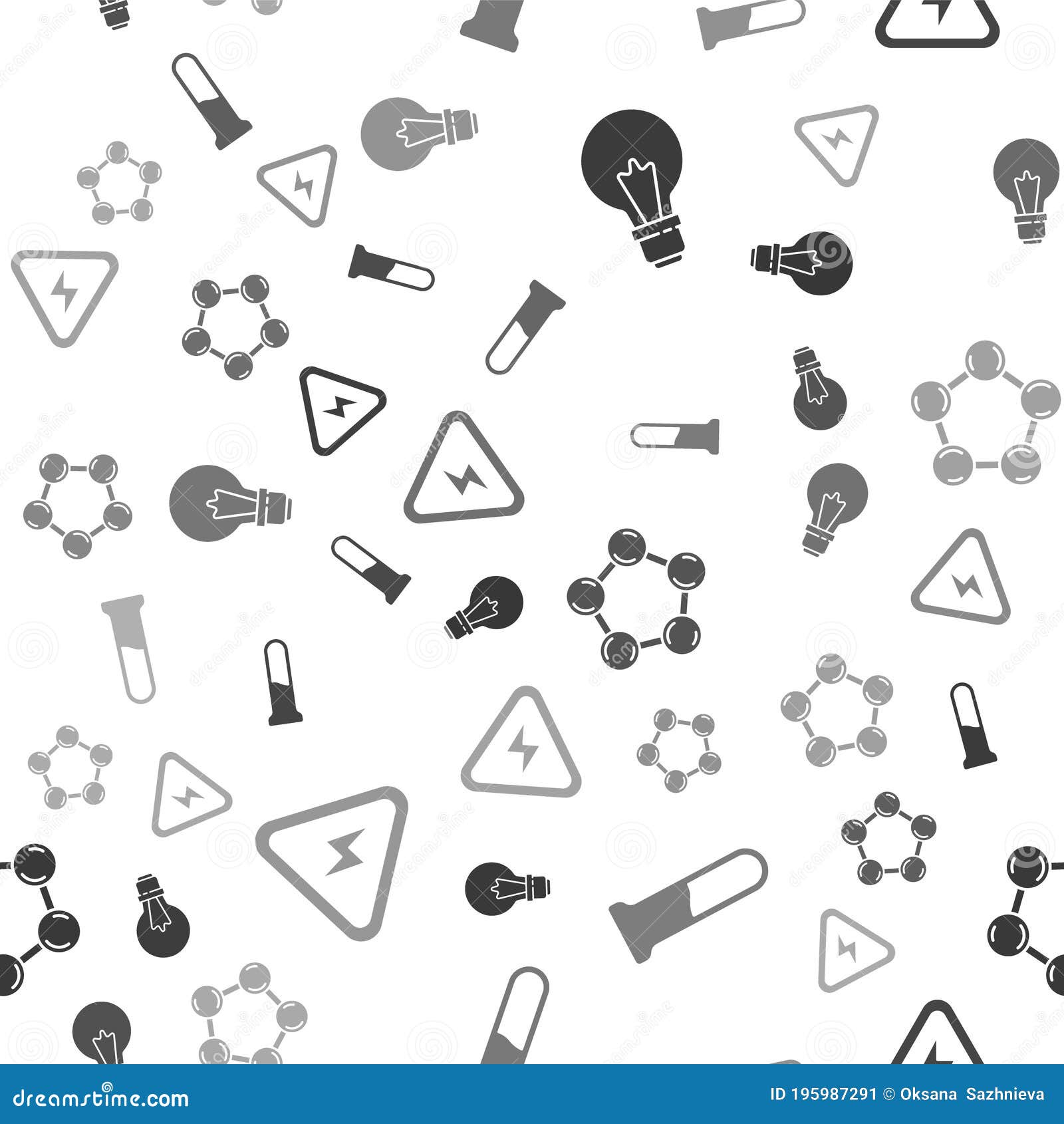 Set Light Bulb with Concept of Idea, Test Tube and Flask, Molecule and ...