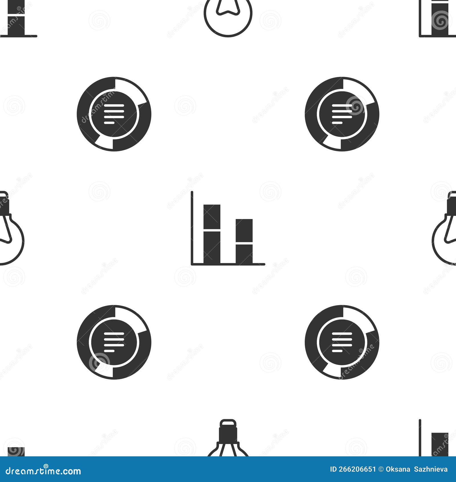 Set Light Bulb, Graph, Chart, Diagram and Pie Infographic on Seamless ... Set Light Bulb, Graph, Chart, Diagram and Pie Infographic on Seamless ...