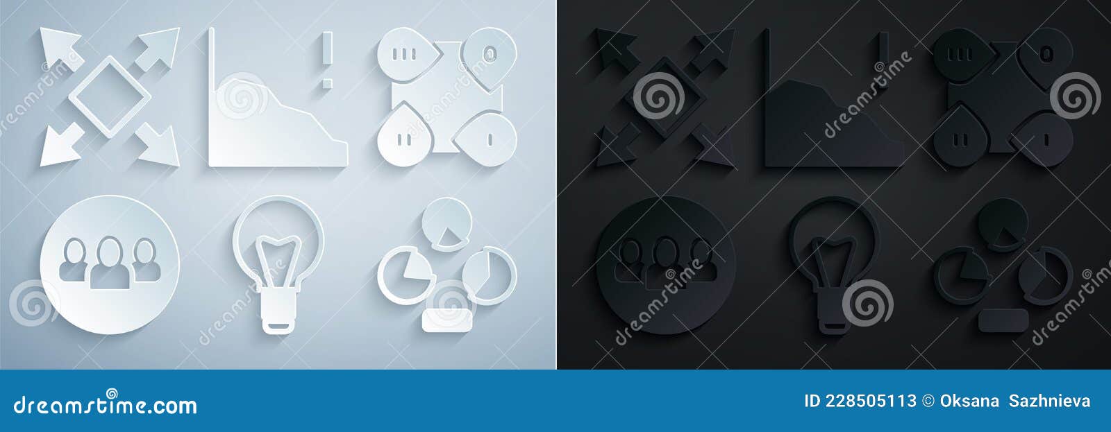 Set Light Bulb, Infographic Element, Project Team Base, Pie Chart Infographic, Financial Growth ...