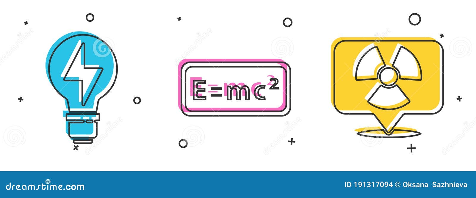 Set Light Bulb with Lightning, Equation Solution and Radioactive in ...