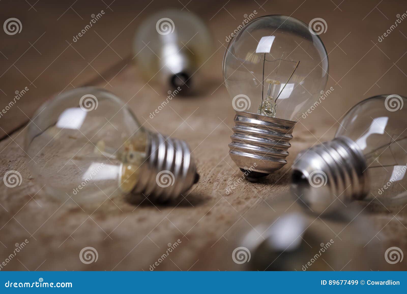 Set of Light Bulbs with the One Stands Out Stock Image - Image of sign ...