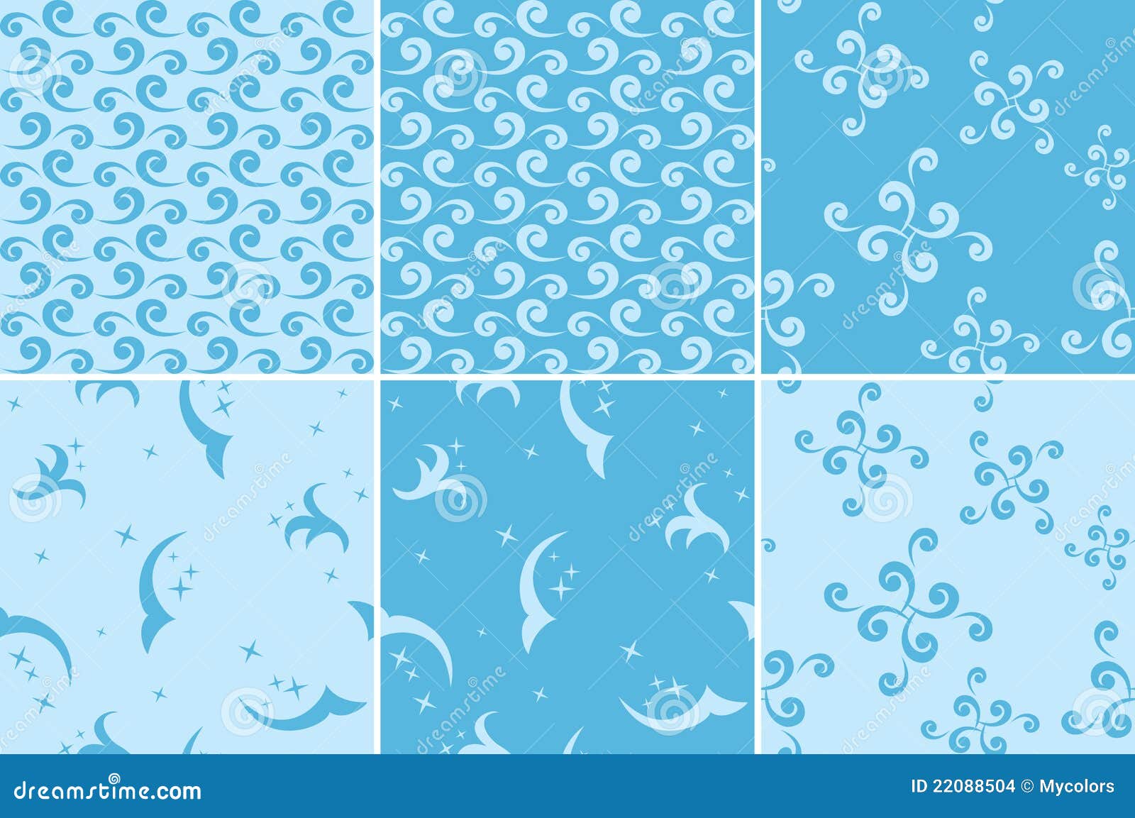 Set of Light and Dark Blue Patterns - Eps Stock Vector - Illustration ...