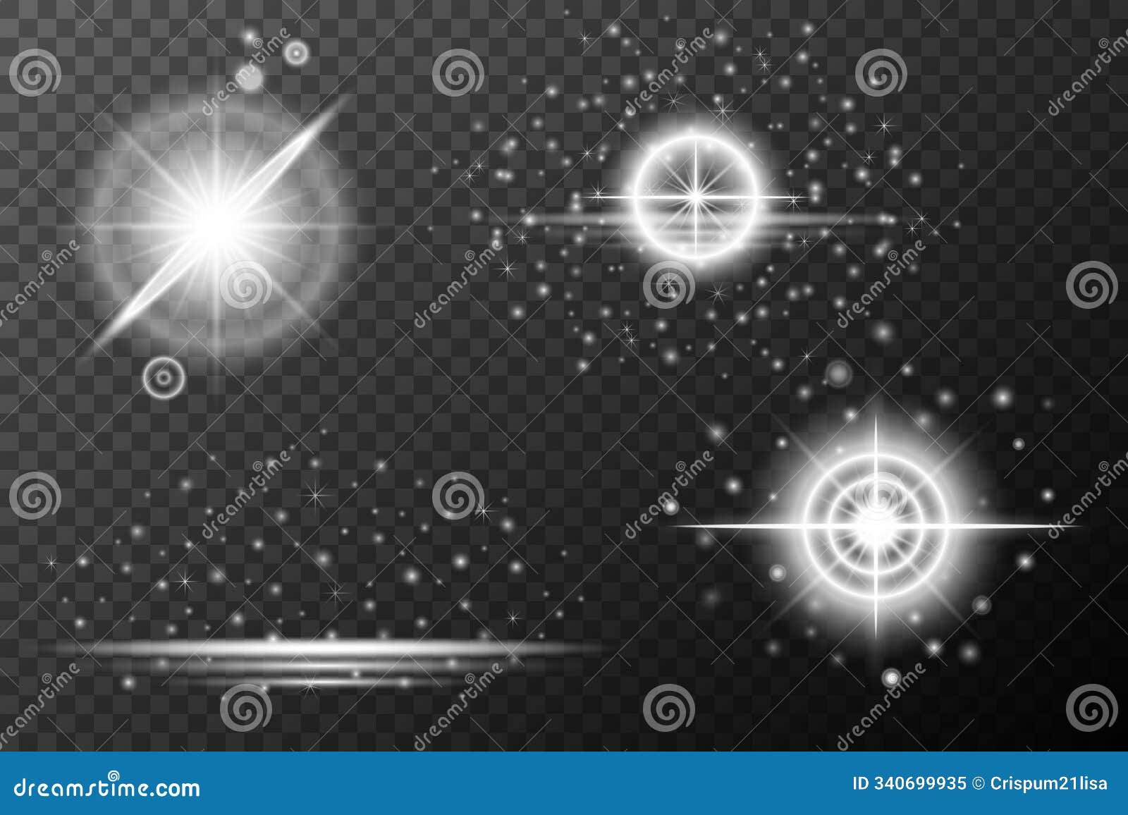 Set Light Effect, Isolated Flare, Explosion Glitter Dust Line Solar Flare Spark Star Sunlight ...