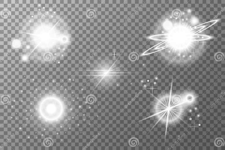 Set Light Effect, Isolated Flare, Explosion Glitter Dust Line Solar ...