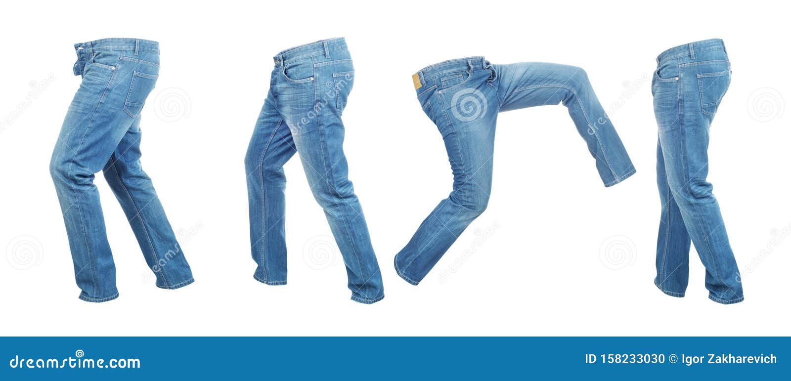 Set of Light Empty Denim Pants Stock Photo - Image of cloth, industry ...