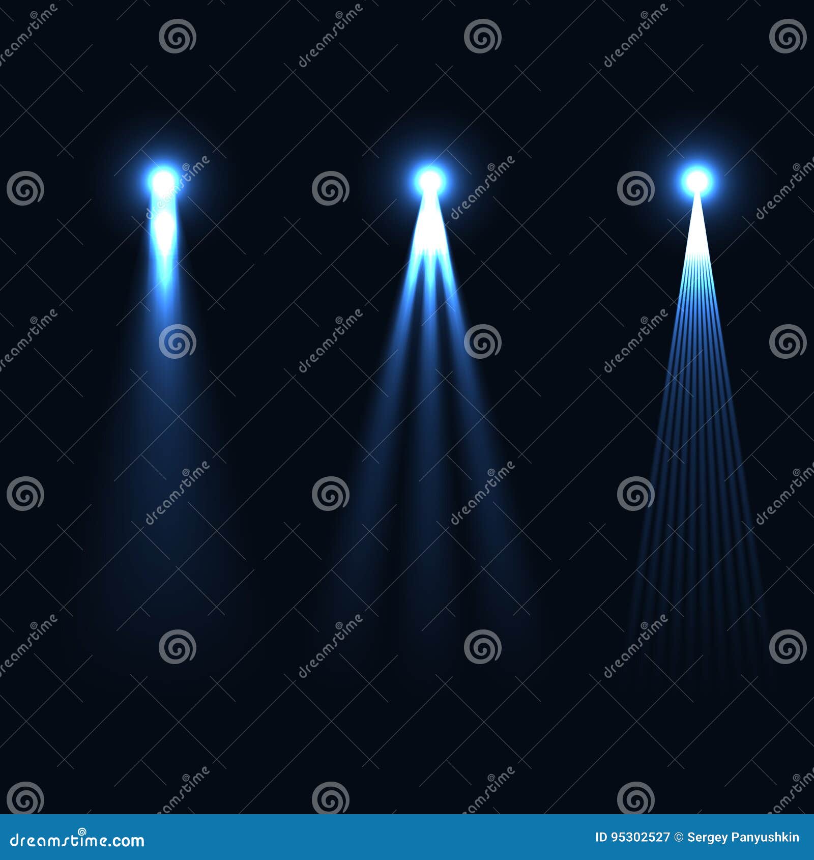 Set of Light Flashes, Different Shapes and Projections Gleaming. Stock ...