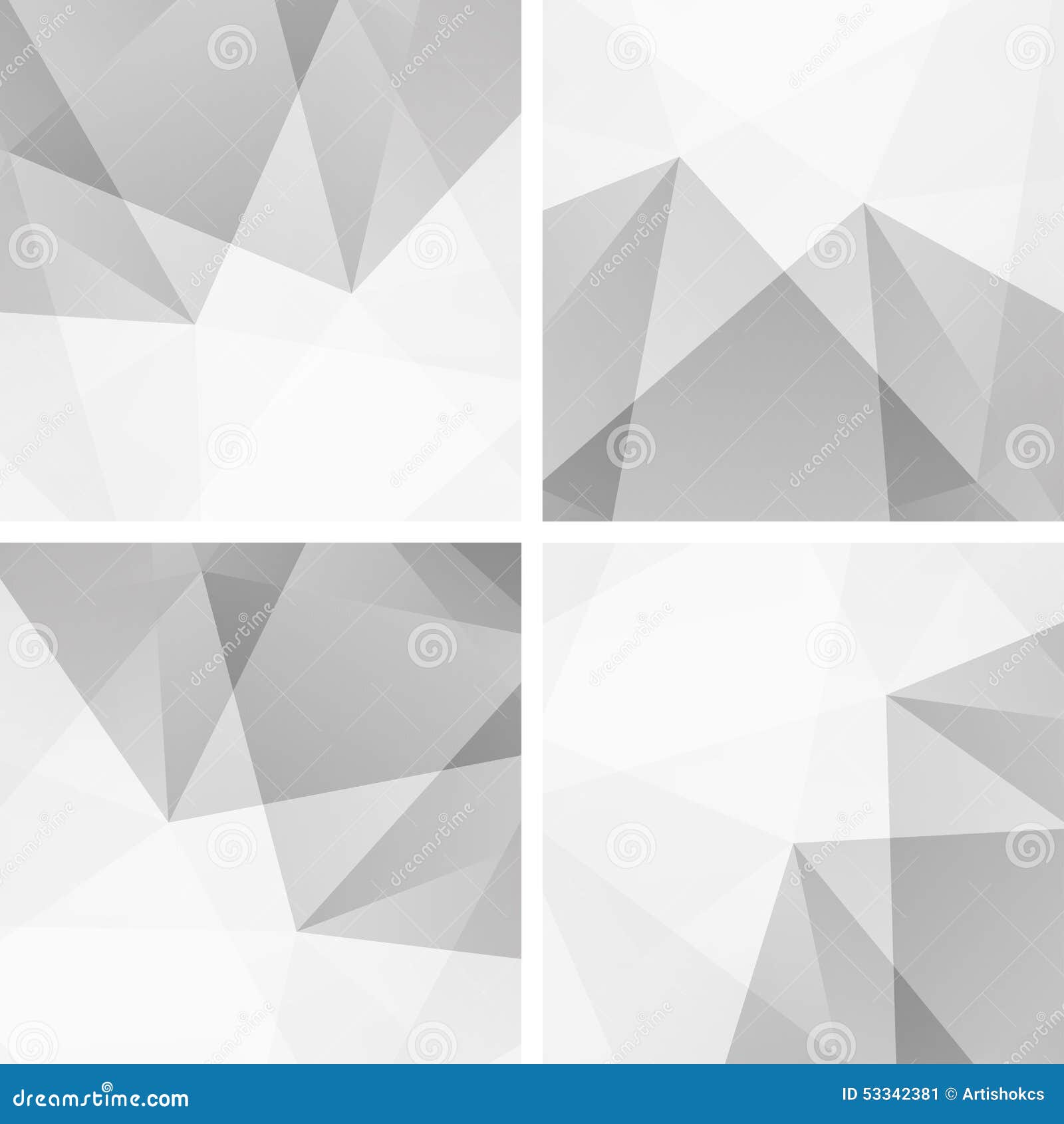 Set of Light Gray Abstract Geometric Backgrounds Stock Vector ...