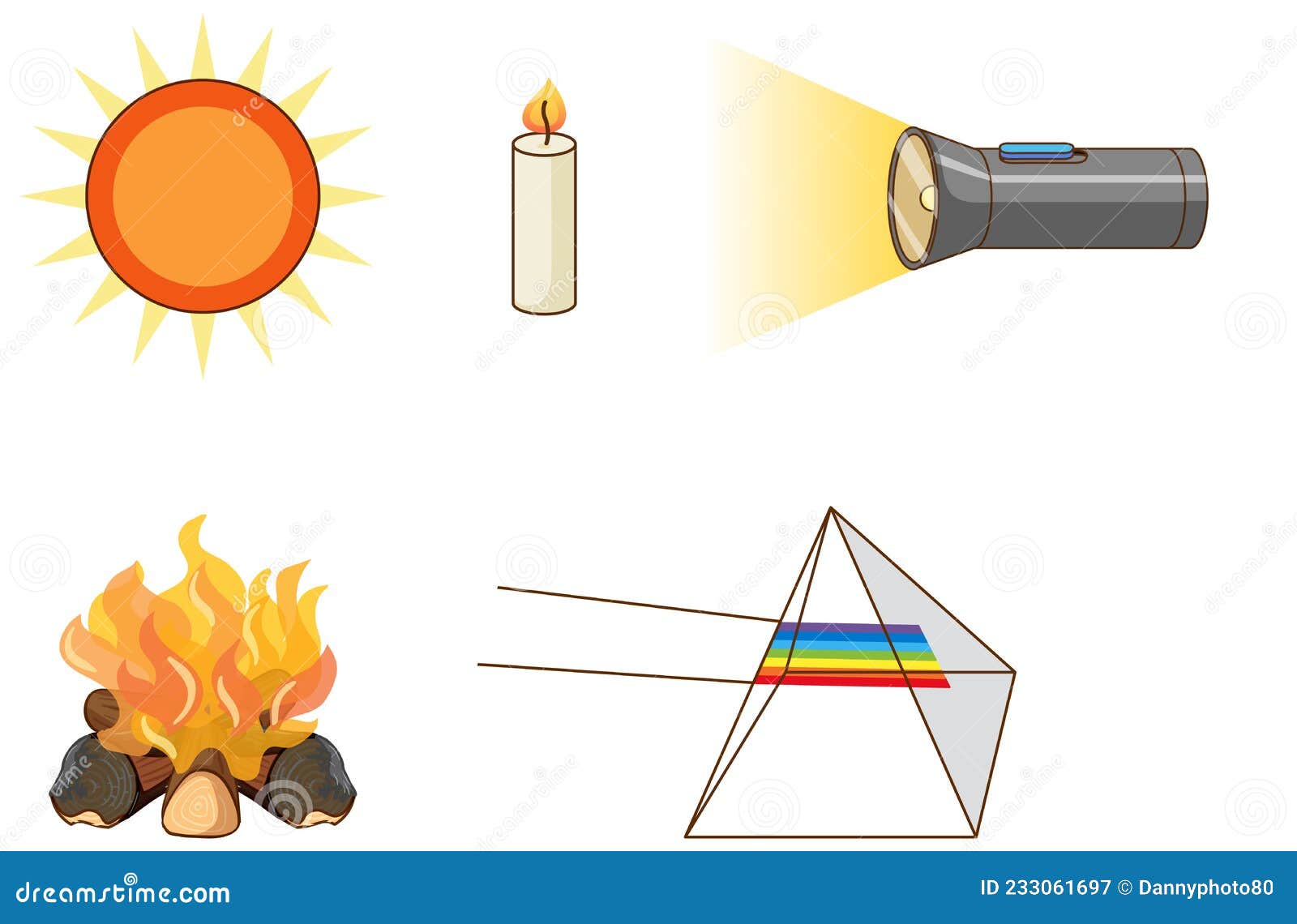 Set of Light Sources on White Background Stock Vector - Illustration of ...