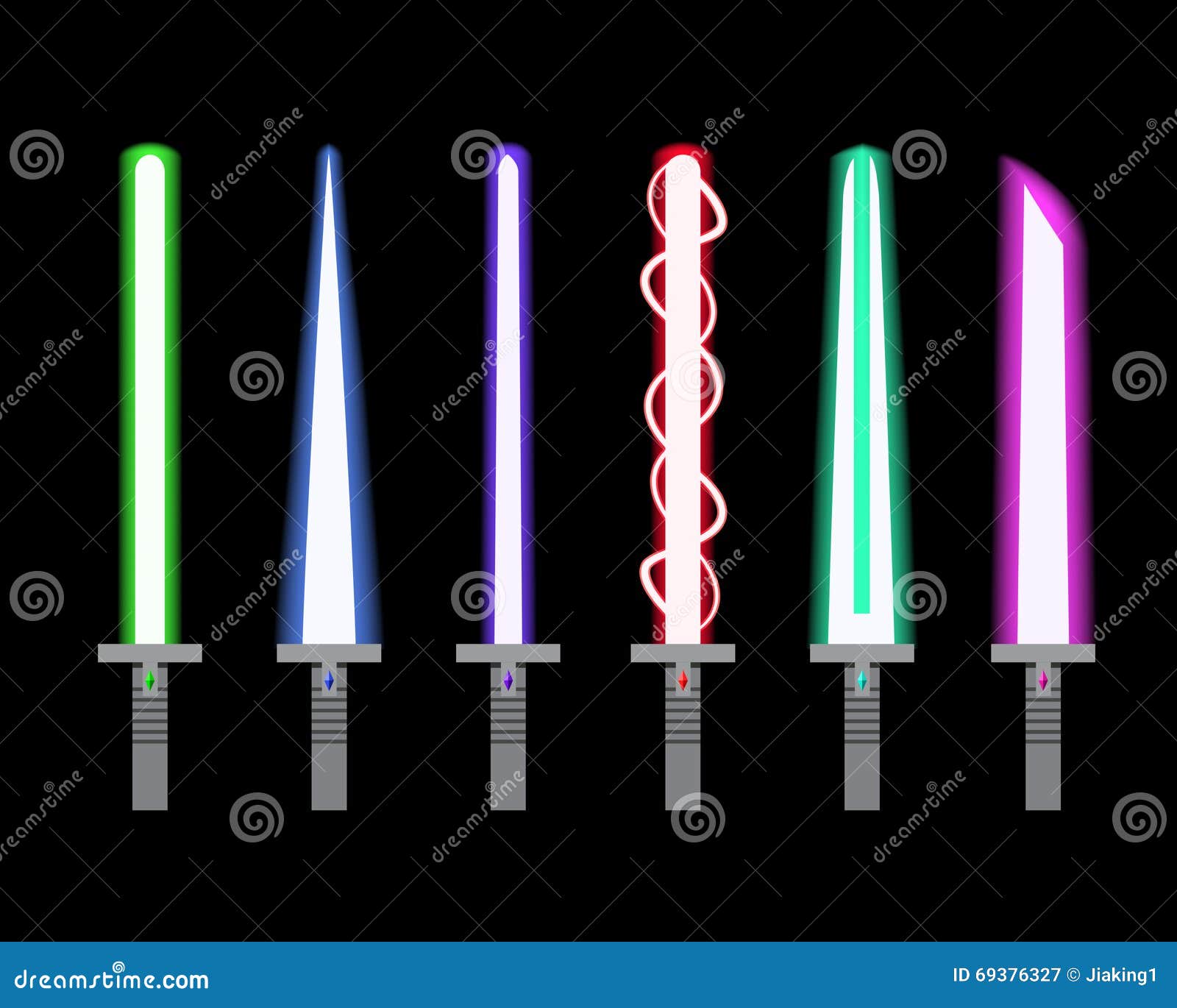 Set of Light Sword in Flat Style Stock Vector - Illustration of sword ...