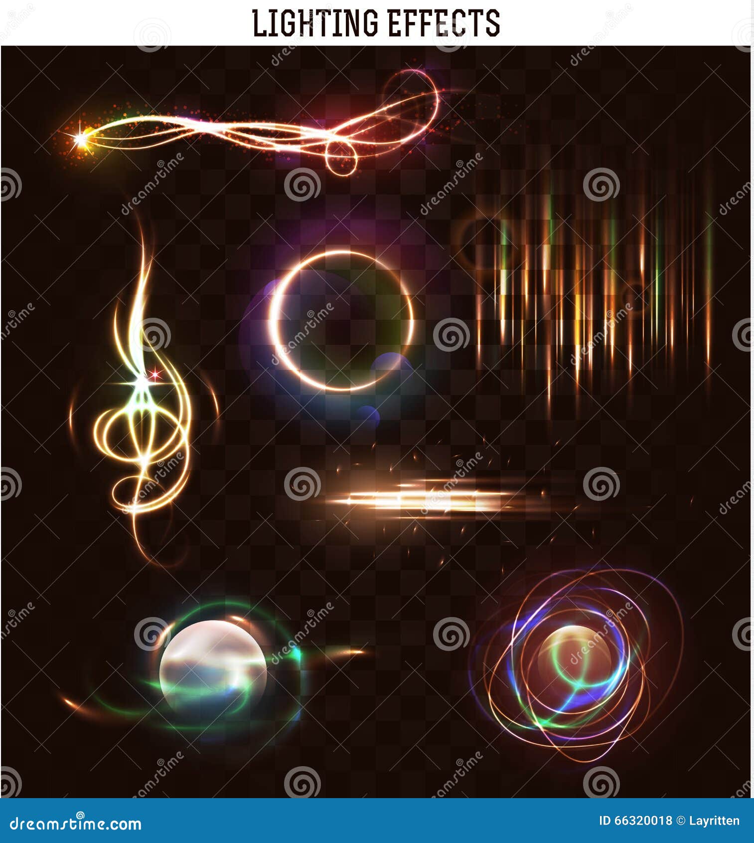 Set Lighting Isolated Effect. Magic, Bright, Brilliant Patches of Light ...