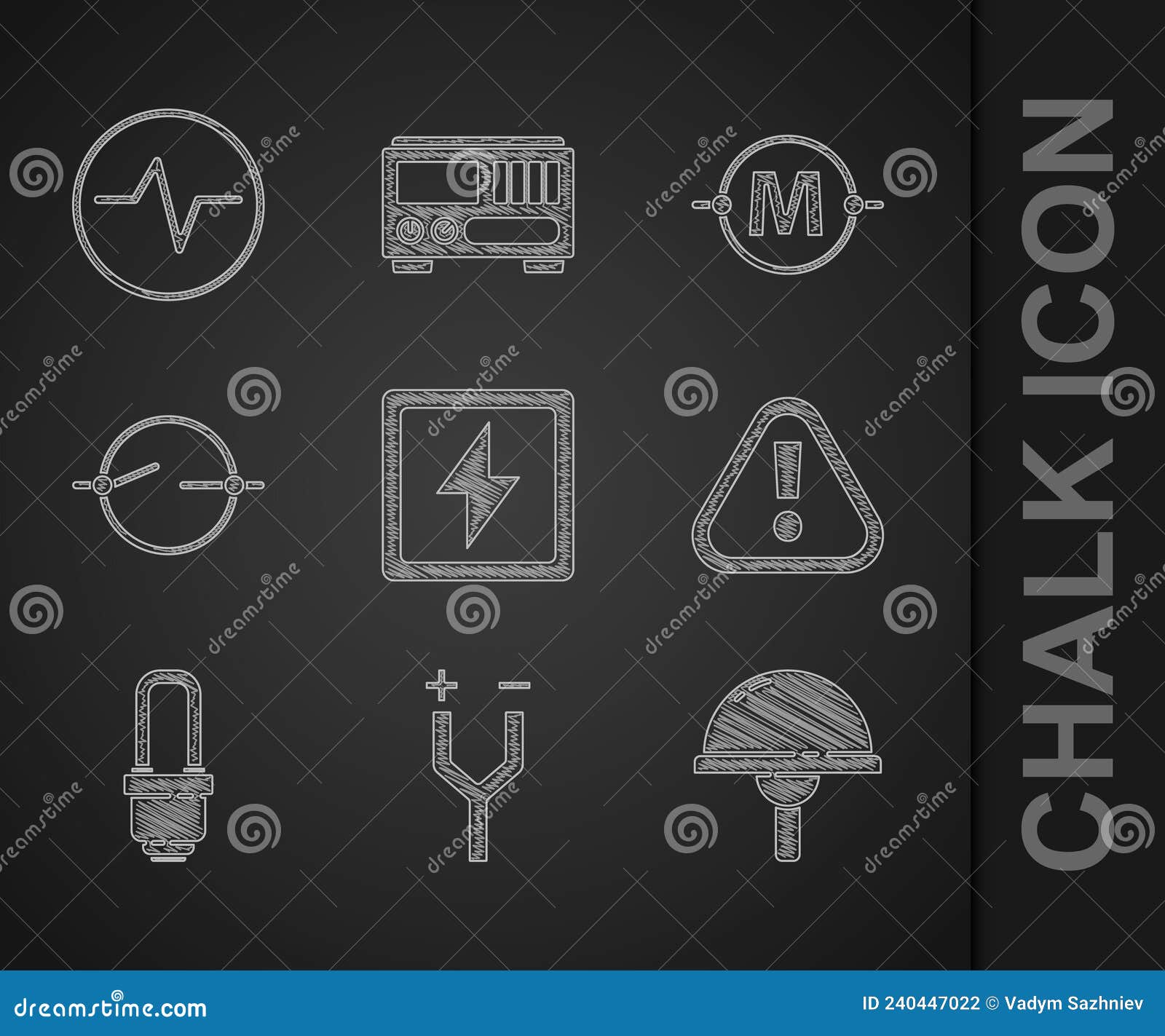 Set Lightning Bolt, Electric Cable, Emitting Diode, Exclamation Mark ...