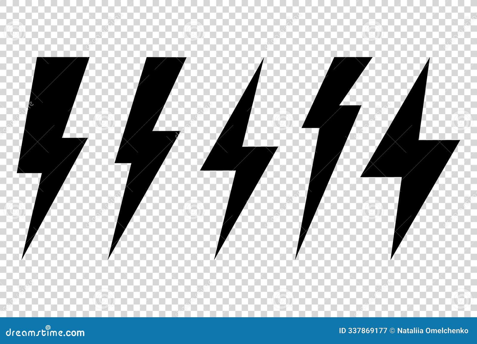 Set Lightning Bolt. Electric Lightning Bolt Symbols Stock Illustration ...