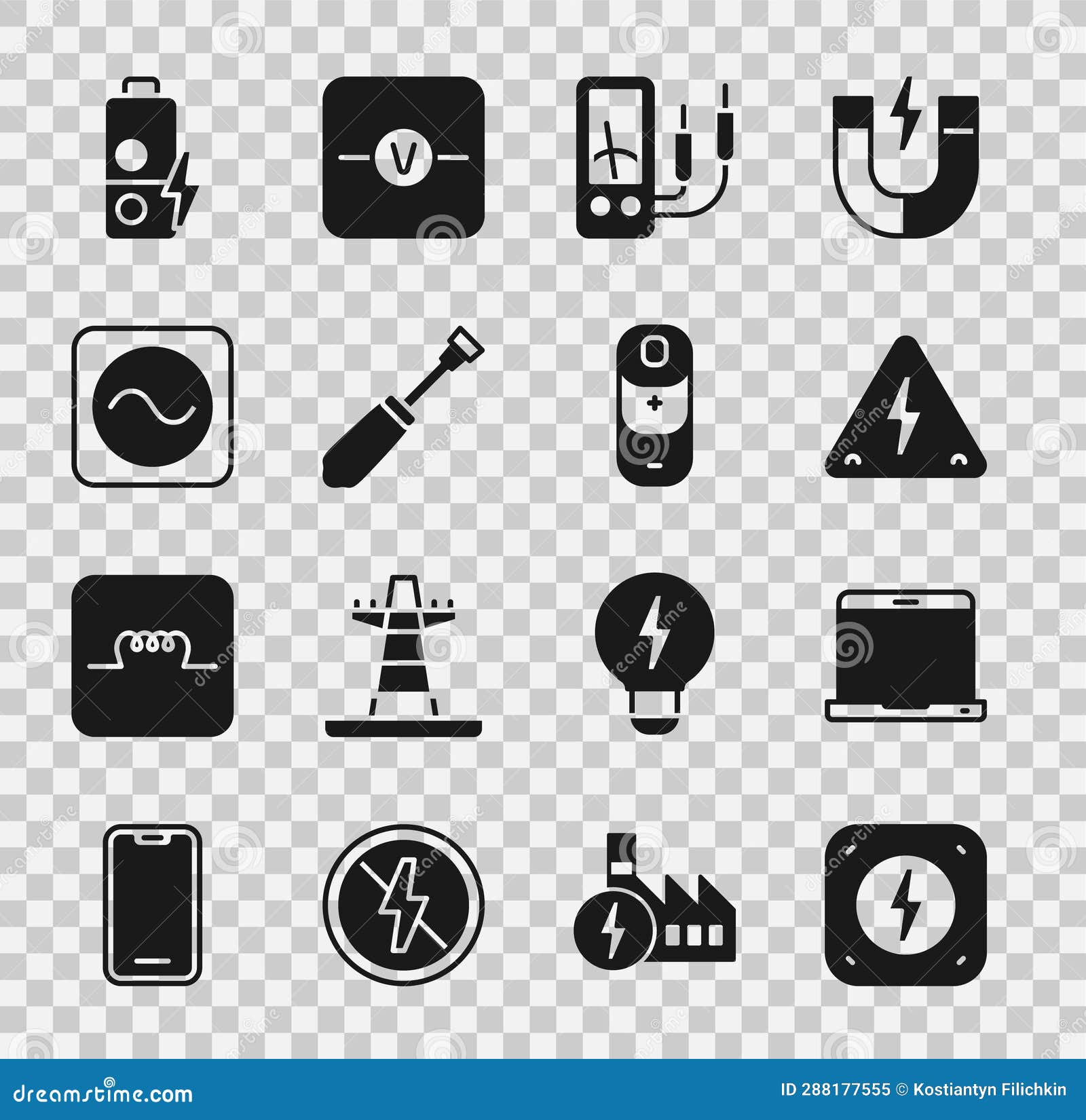 Voltage Ampere Meter Tester Icon. Simple Element Illustration. Voltage ...