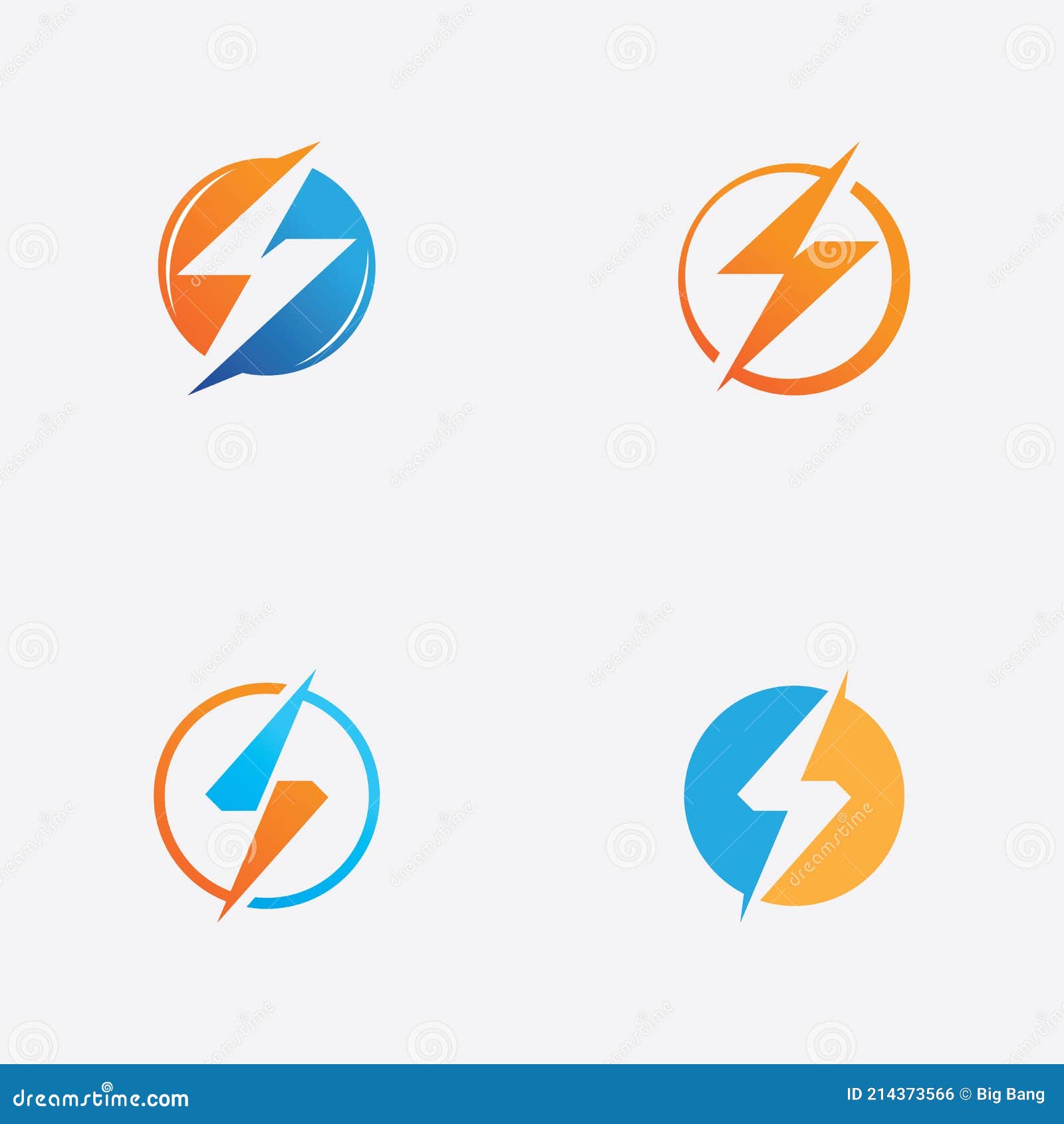 Set Lightning Flash Logo Plantilla Vector Icono Ilustración del Vector ...