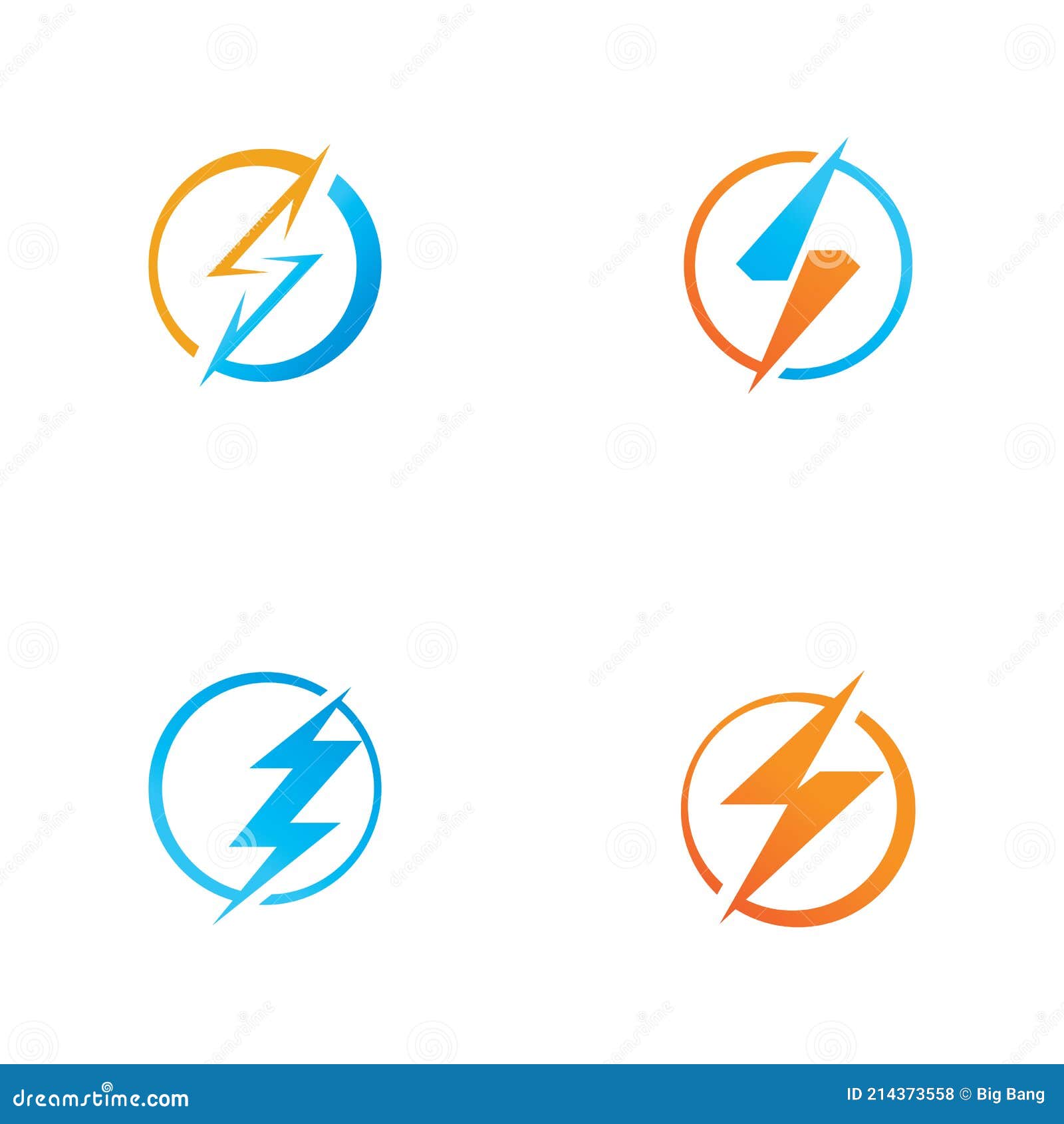 Set Lightning , Flash Logo Template Vector Icon Stock Vector ...