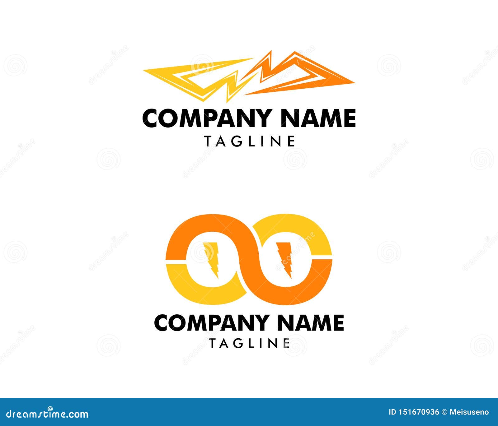 Set of Lightning Infinity Logo Template Design Stock Vector ...