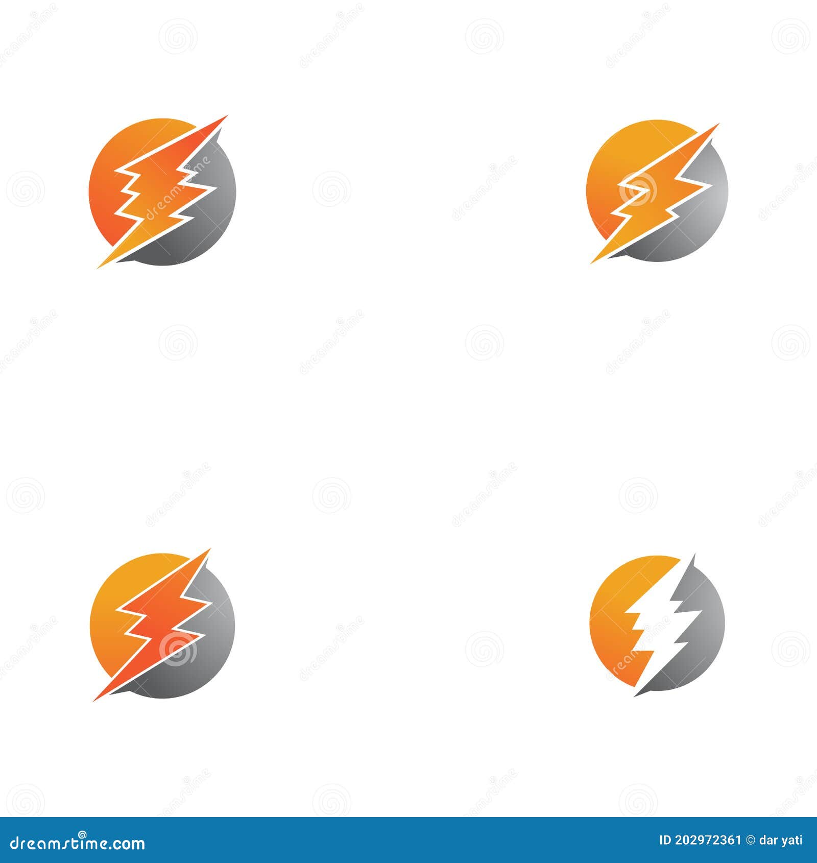 Set Lightning Logo Template Vector Symbol Stock Vector - Illustration ...