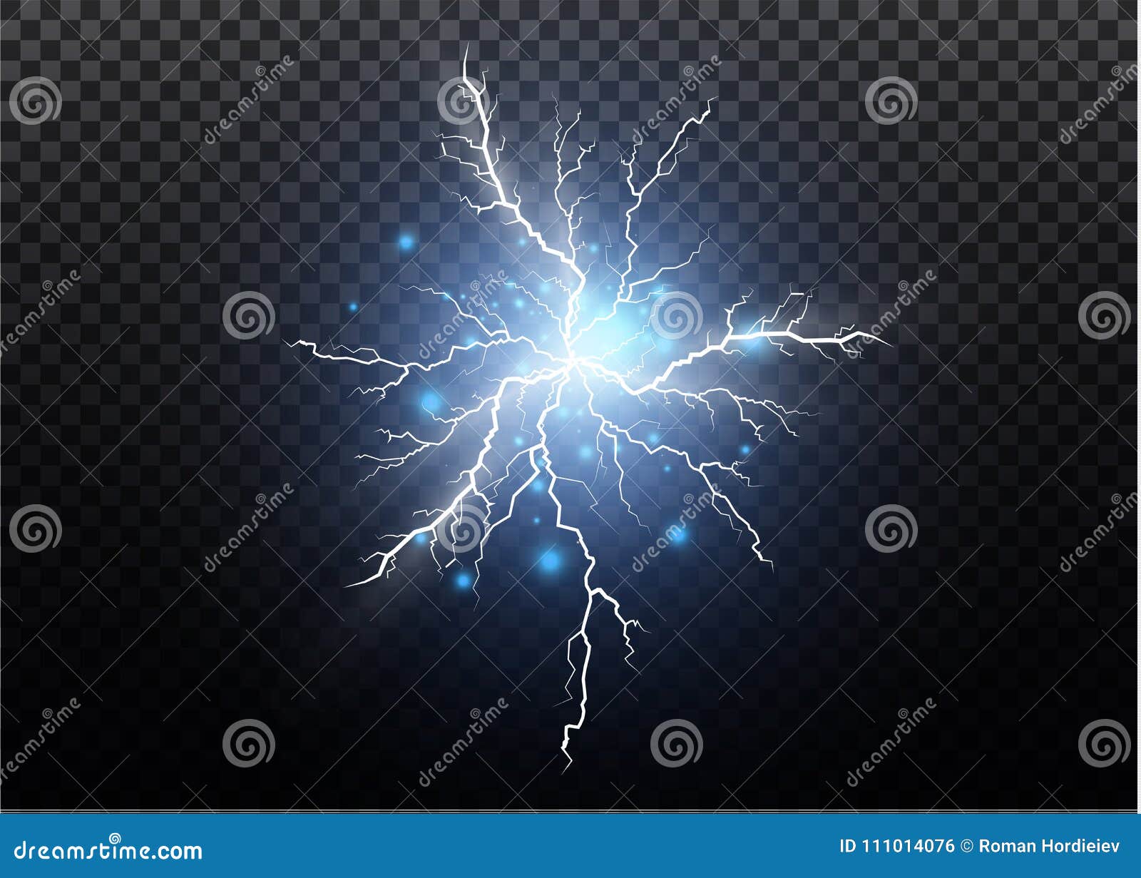 A Set Of Lightning Magic And Bright Light Effects. Vector Illustration ...