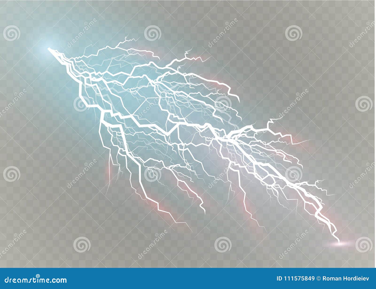 A Set Of Lightning Magic And Bright Light Effects. Vector Illustration ...
