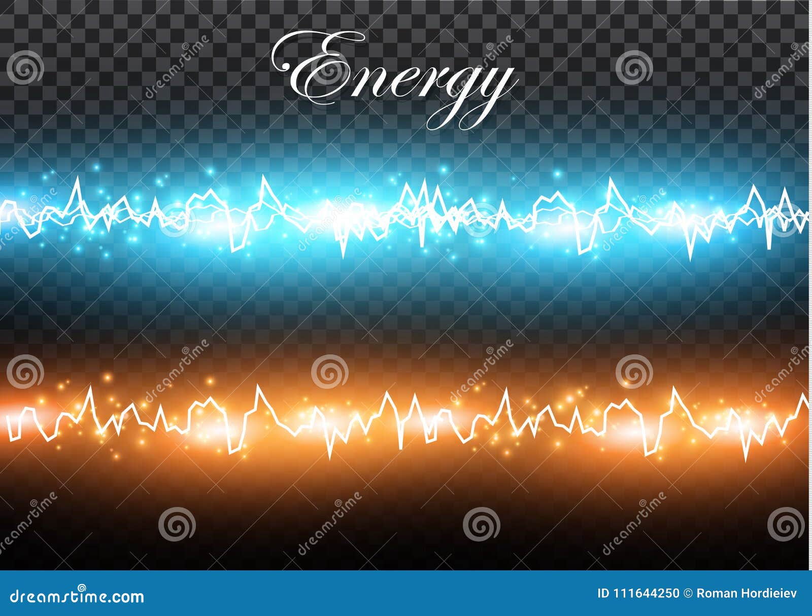 A Set of Lightning Magic and Bright Light Effects. Vector Illustration ...