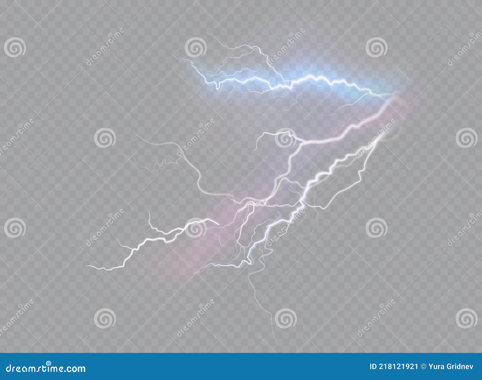 A Set of Lightning Magic and Bright Light Effects. Vector Illustration ...