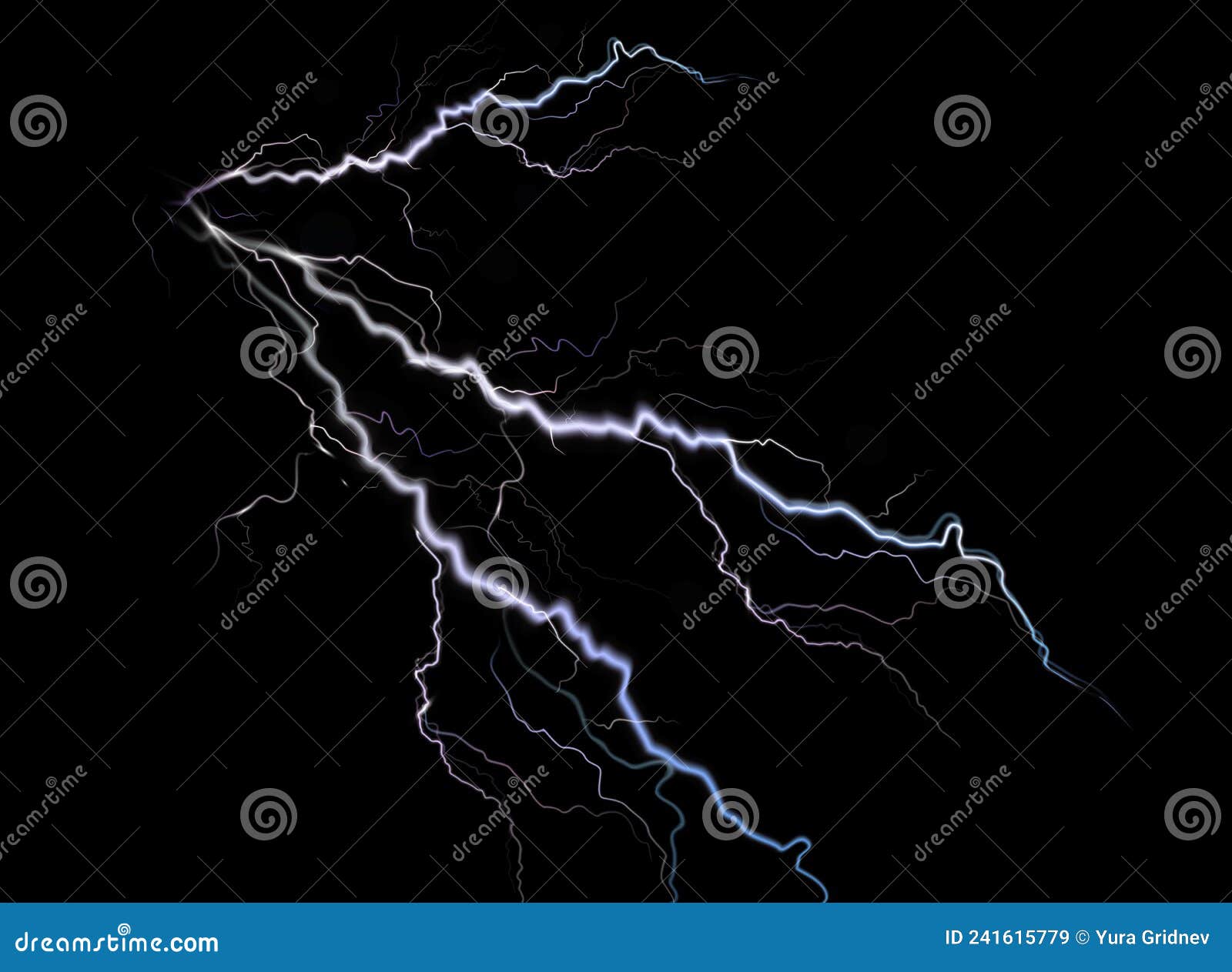 A Set of Lightning Magic and Bright Light Effects. Vector Illustration ...