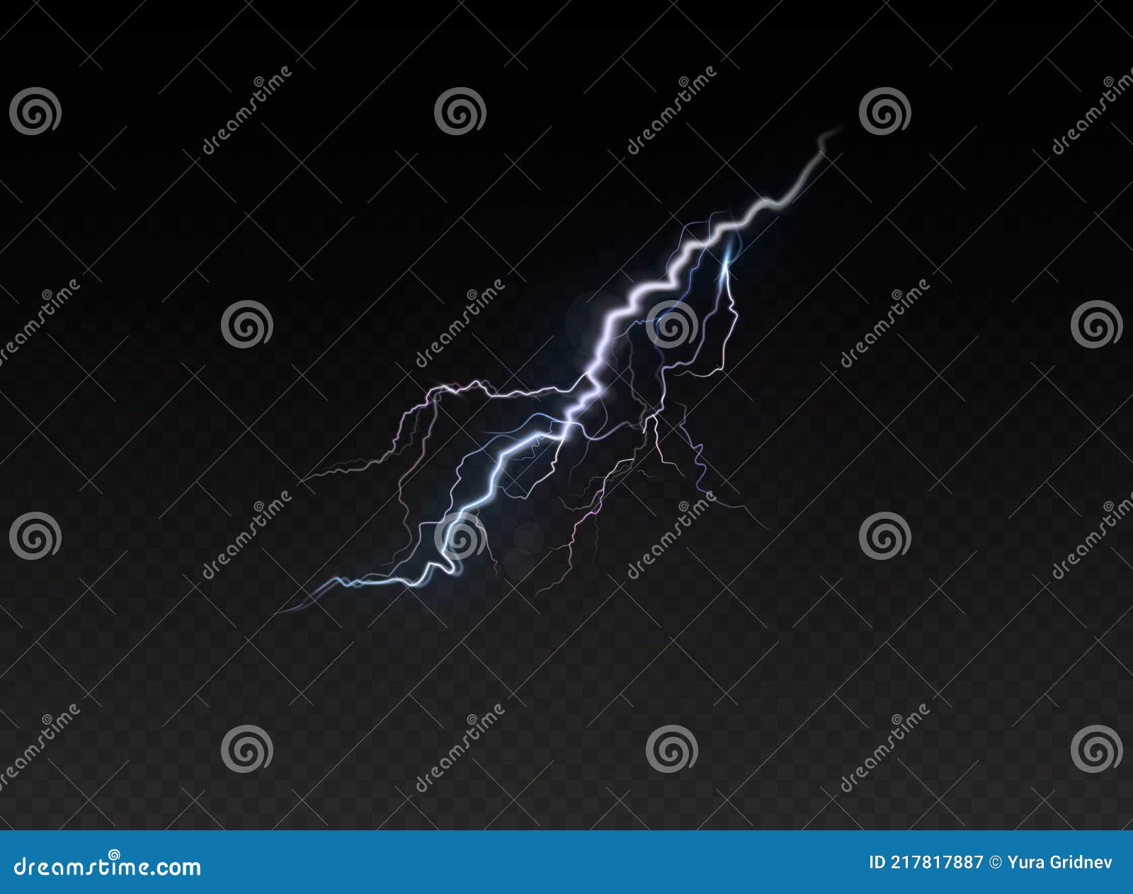 A Set of Lightning Magic and Bright Light Effects. Vector Illustration ...